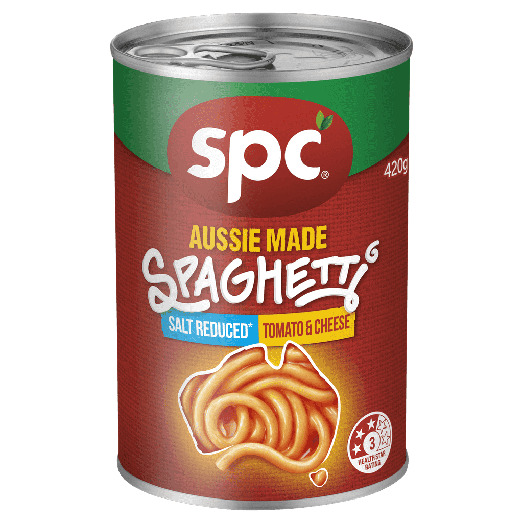 SPC Spaghetti Salt Reduced Tomato & Cheese 420g | SPC Food Solutions